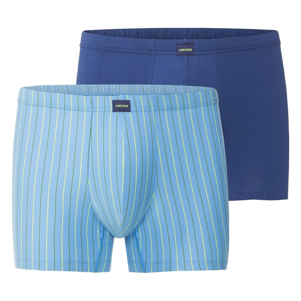 Ceceba Langer Boxer Ceceba Herren Long Pants Blau Längsgestreift 2er P