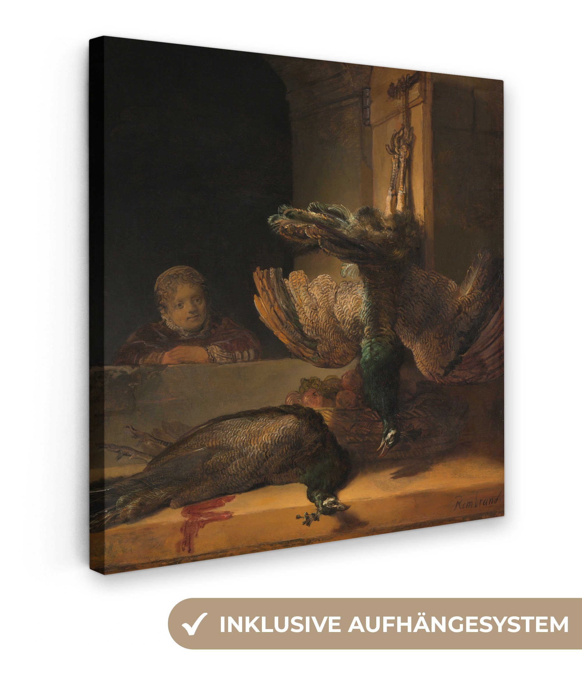 Onemillioncanvasses® Leinwandbild Stillleben Mit Pfauen Rembrandt Van