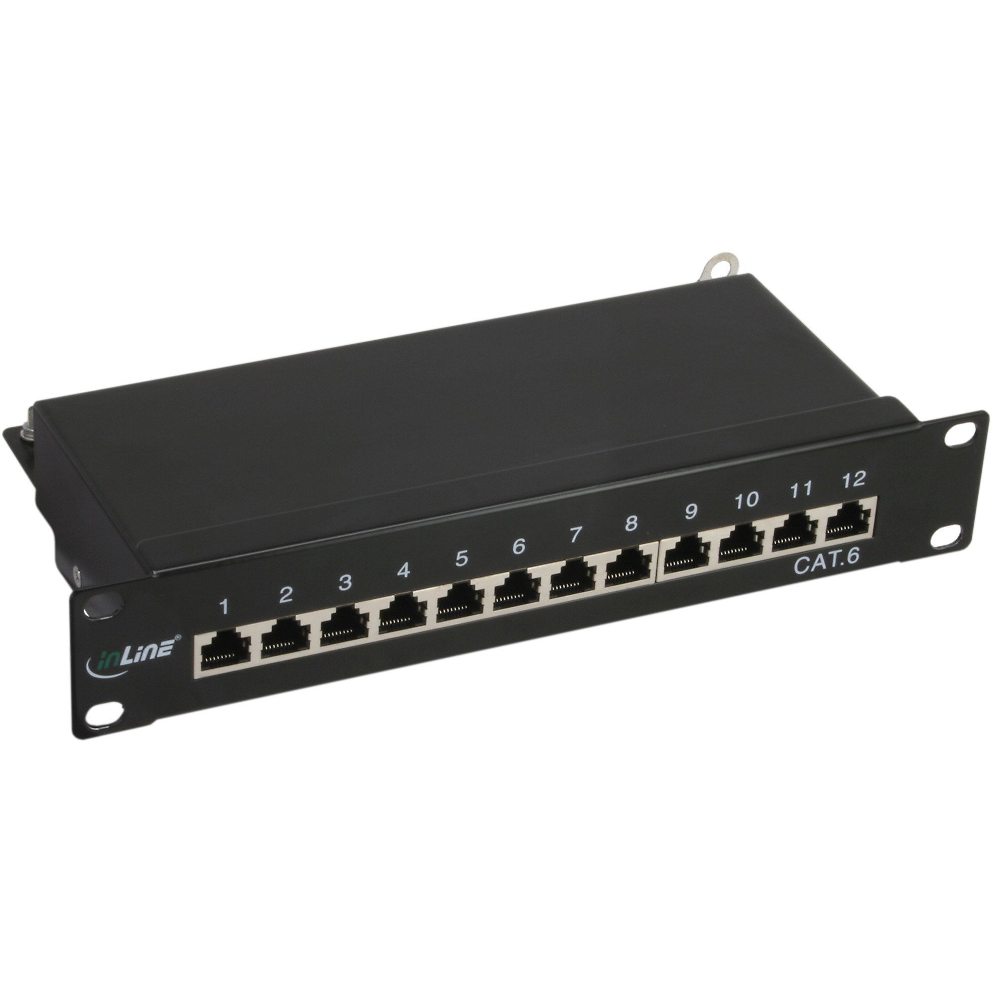 Inline InLine® Patchfeld Cat.6, 12-fach, 10" 1HE, schwarz, RAL9005 ...