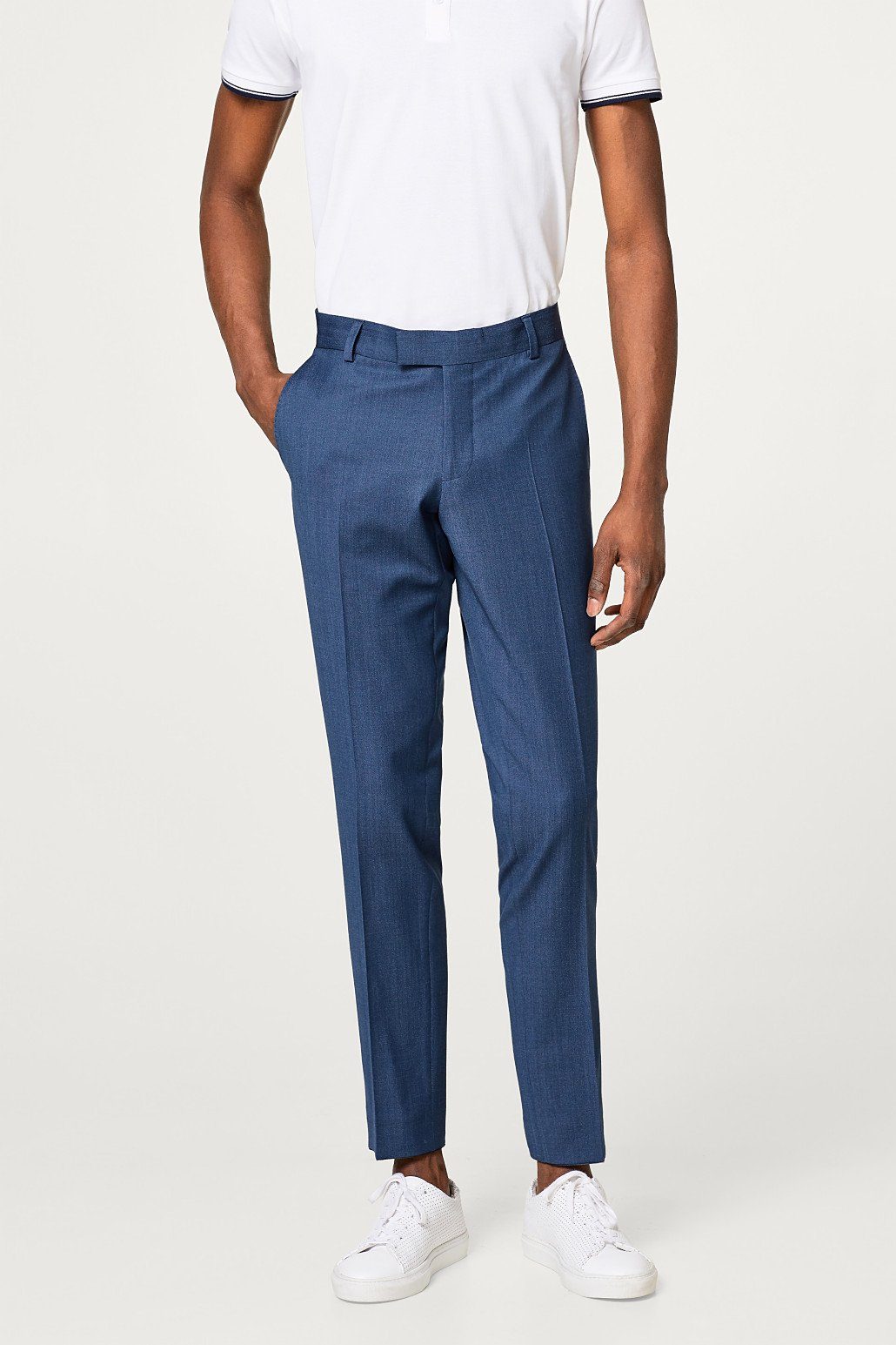 Esprit Collection Active Suit Fein Melierte Anzughose Mit Stretch