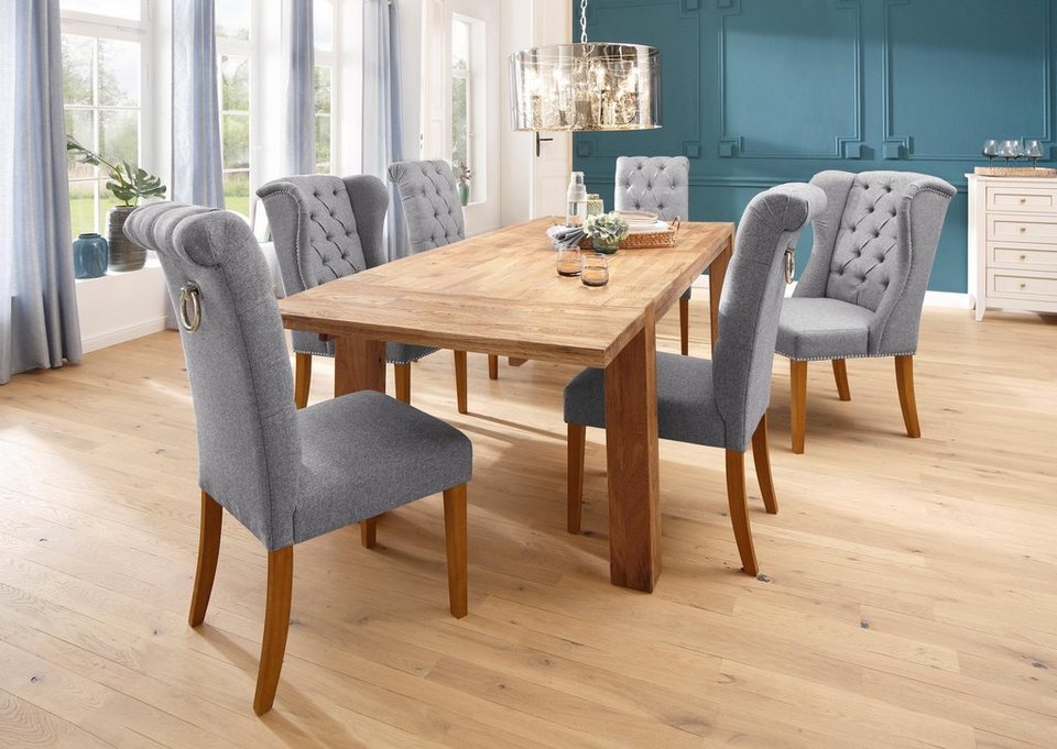Home Affaire Esszimmerstuhl Liao 2er Set Mit Edler Knopfheftung In