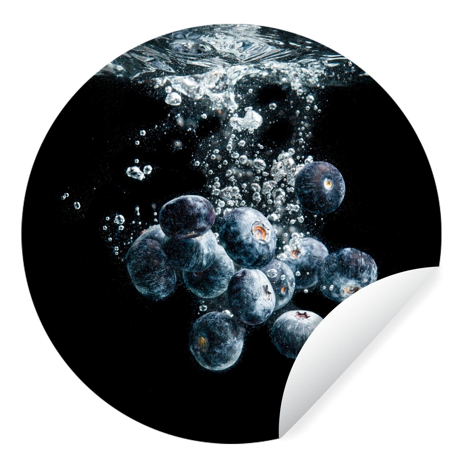 Muchowow Wandsticker Blaubeeren Obst Beeren Stillleben Wasser