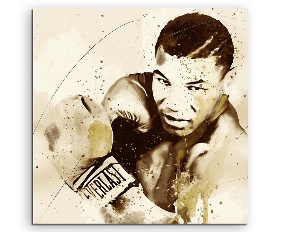 Sinus Art Leinwandbild Mike Tyson Splash 60x60cm Kunstbild Als Aquarell