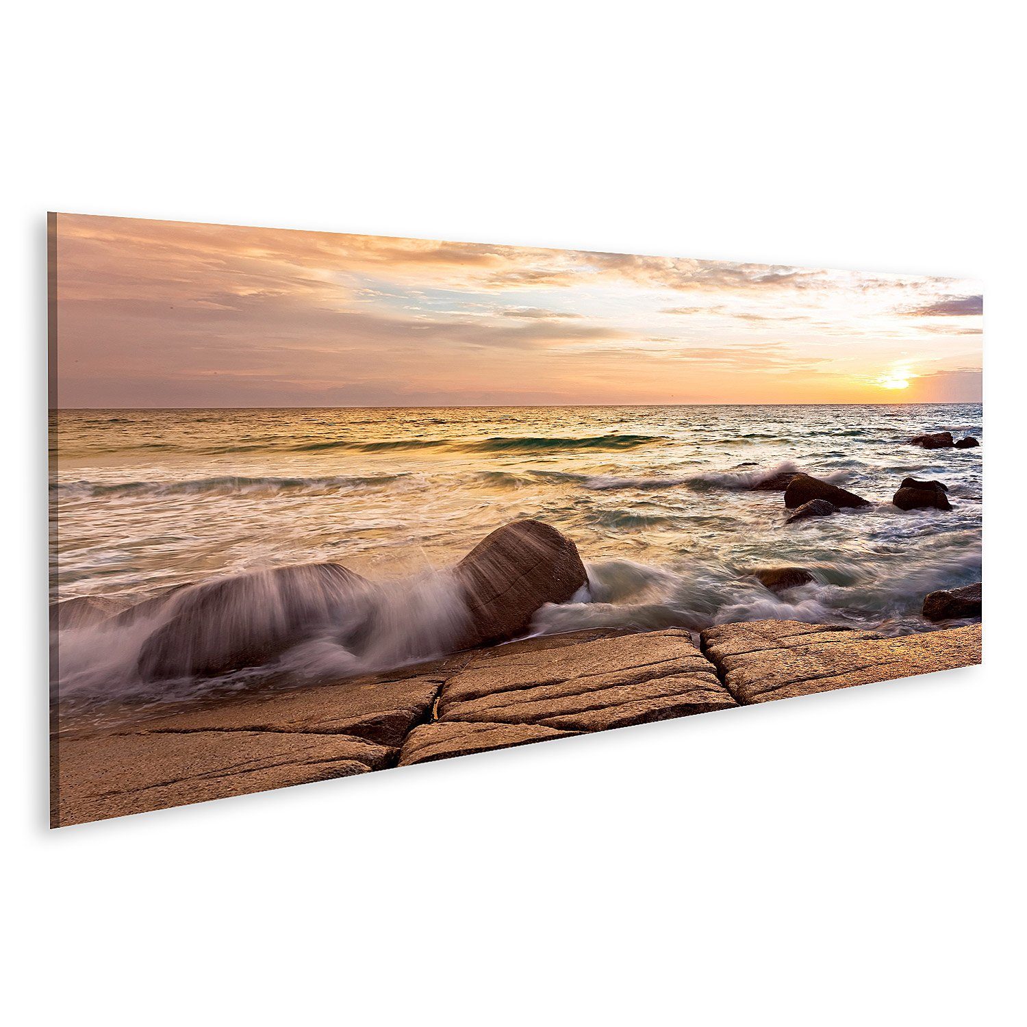 islandburner Leinwandbild »Bild auf Leinwand Colorful Sonnenuntergang Im Tropischen Meer ...