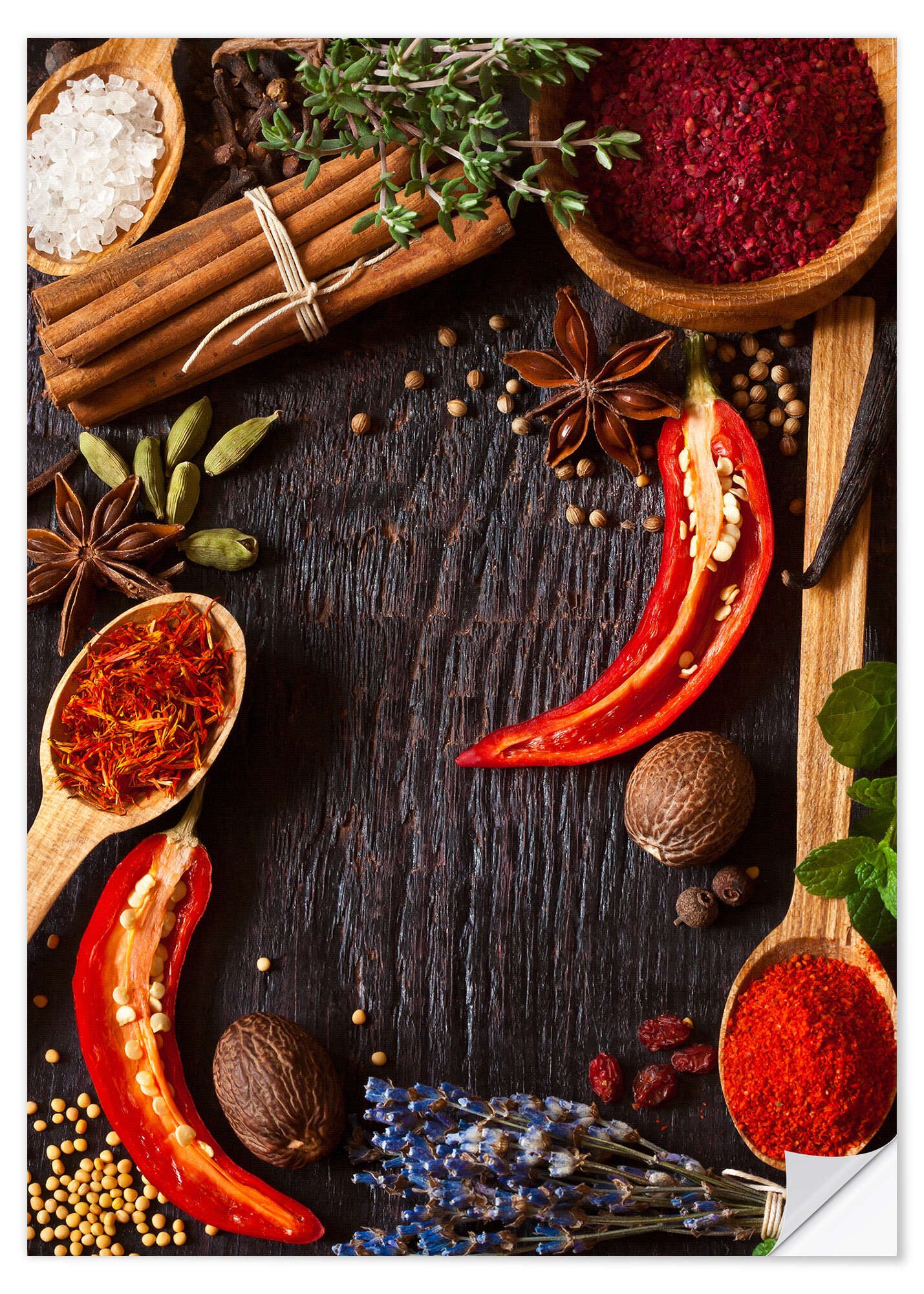 Posterlounge Wandfolie Editors Choice, Scharfe Gewürze und Kräuter, Küche Fotografie