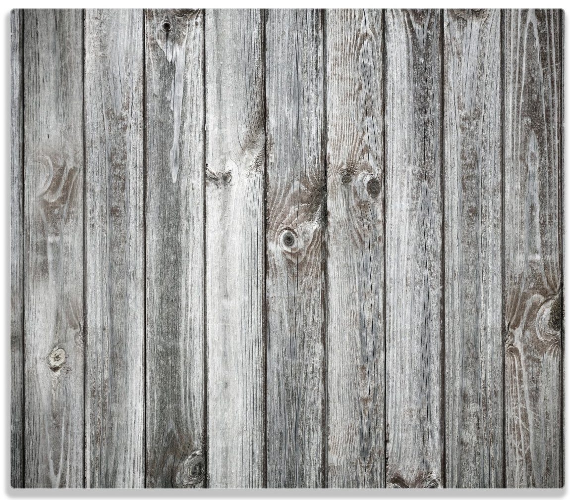 Wallario Herd Abdeckplatte Holz Optik Textur Hellgraues Holz Paneele
