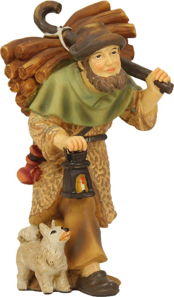 FADEDA Krippenfigur FADEDA Hirte mit Holz und Laterne, Höhe in cm: 9 (1 St)