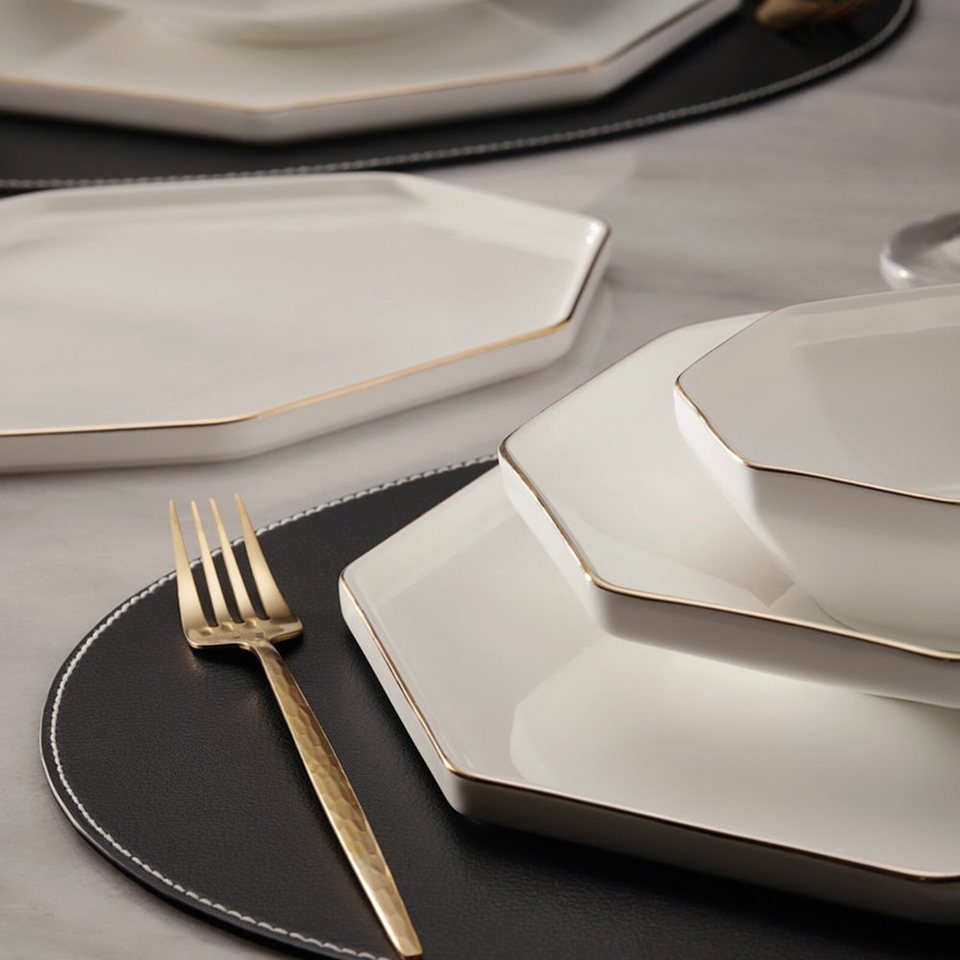 Karaca Geschirr Set Karaca Fine Pearl Extra Eight Corner Dinner Set 62