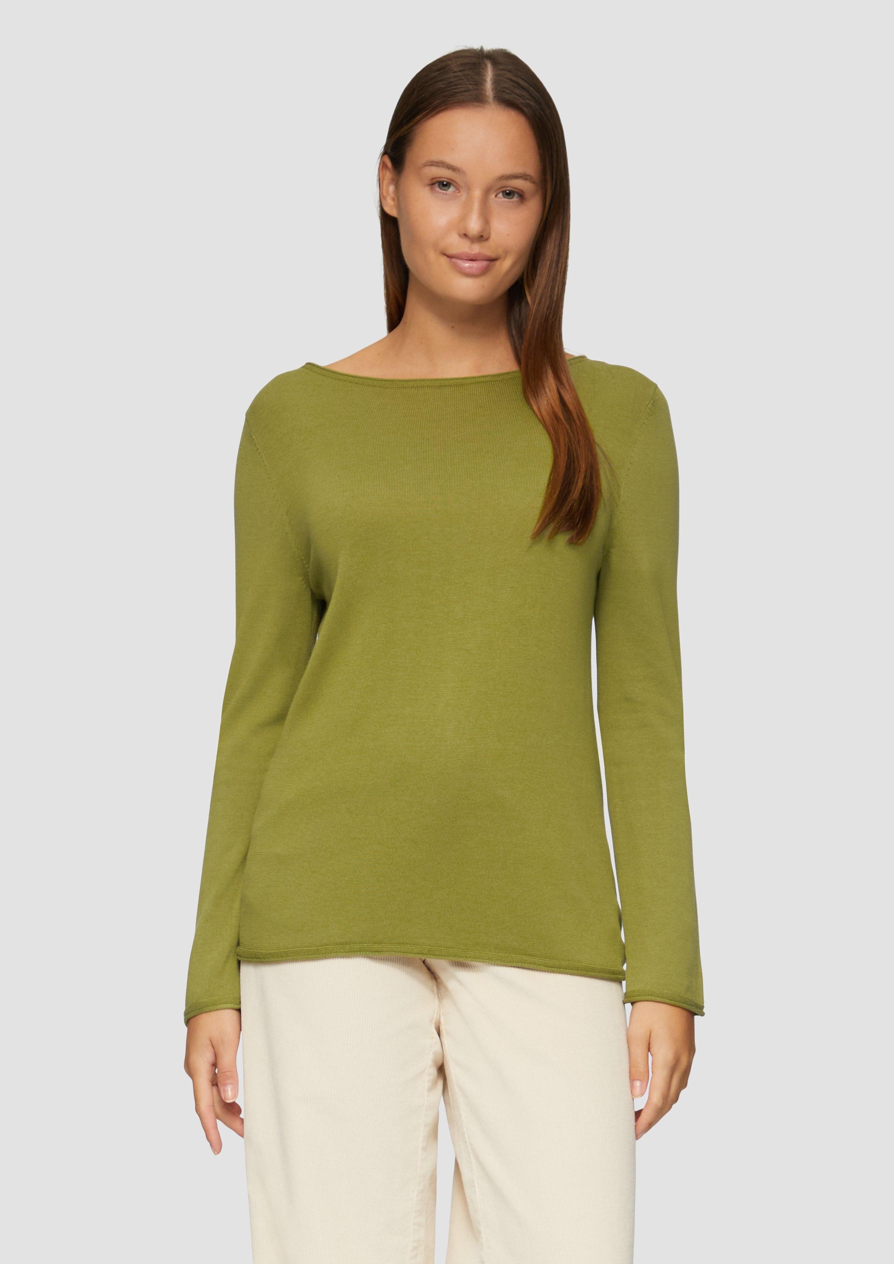 s.Oliver Strickpullover Leichter Feinstrickpullover mit Rollkante, Ausschnitt: Crew Neck, der ...