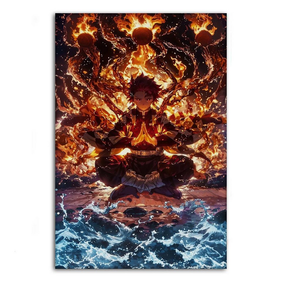 Simplecanvas Wanddekoobjekt Tanjiro Meditation Demon Slayer Anime