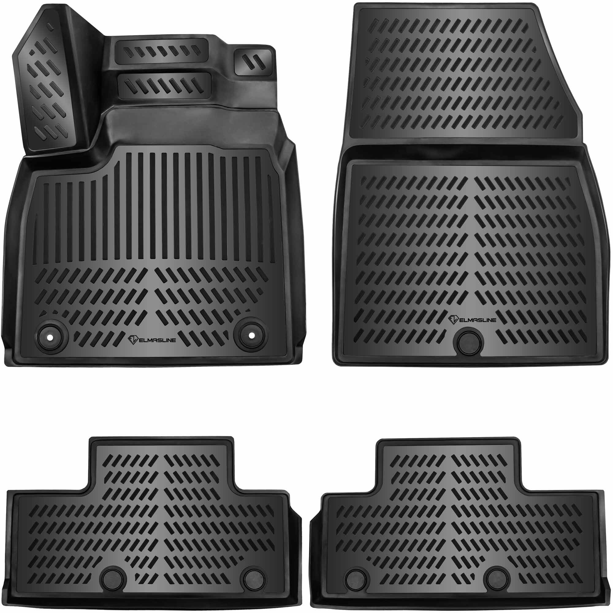 ELMASLINE Auto-Fußmatten Gummi (4 St), für RENAULT MEGANE E-TECH (2022-2025) Elektro - 3D ...