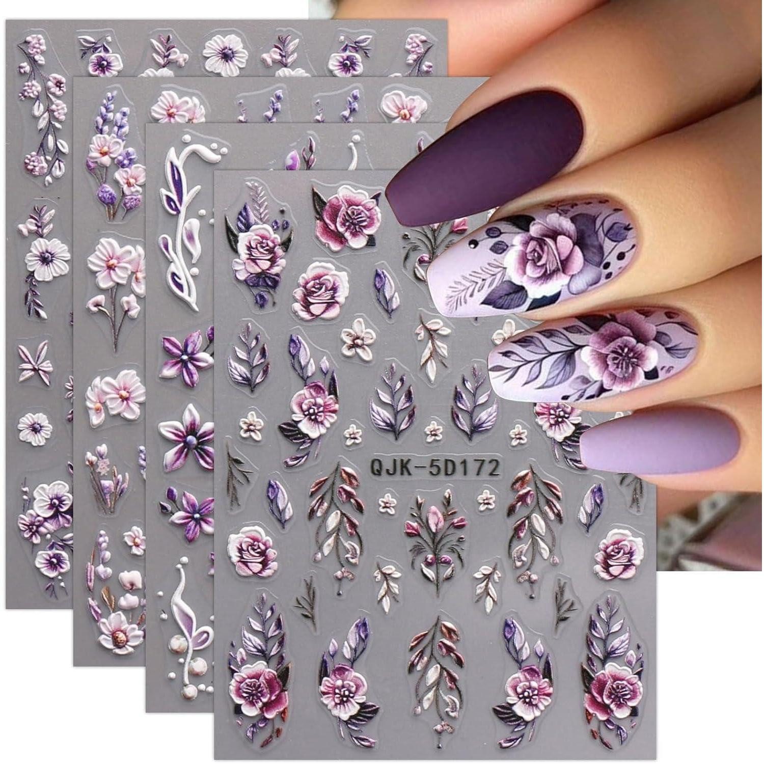 LuxusKollektion Nageldesign Zubehör Nagelsticker 3D Blumen ...