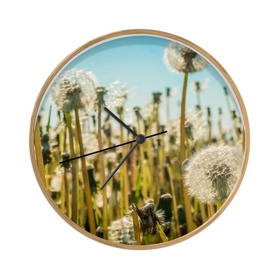 Muchowow Wanduhr Blumen Löwenzahn Gras Uhrwerk Wohnzimmer