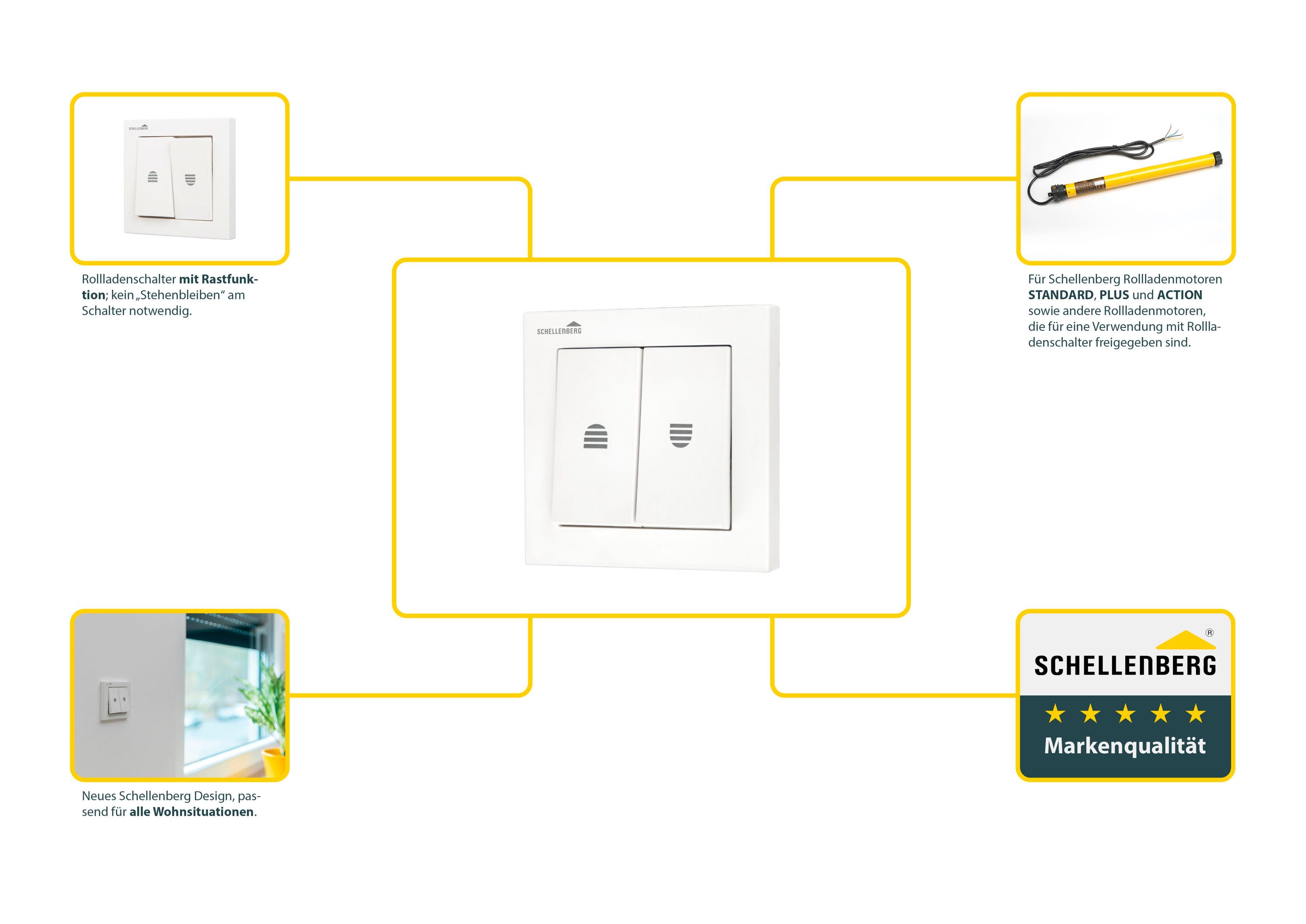 SCHELLENBERG Schalter Rolladenschalter, mit Rastfunktion, Unterputz ...