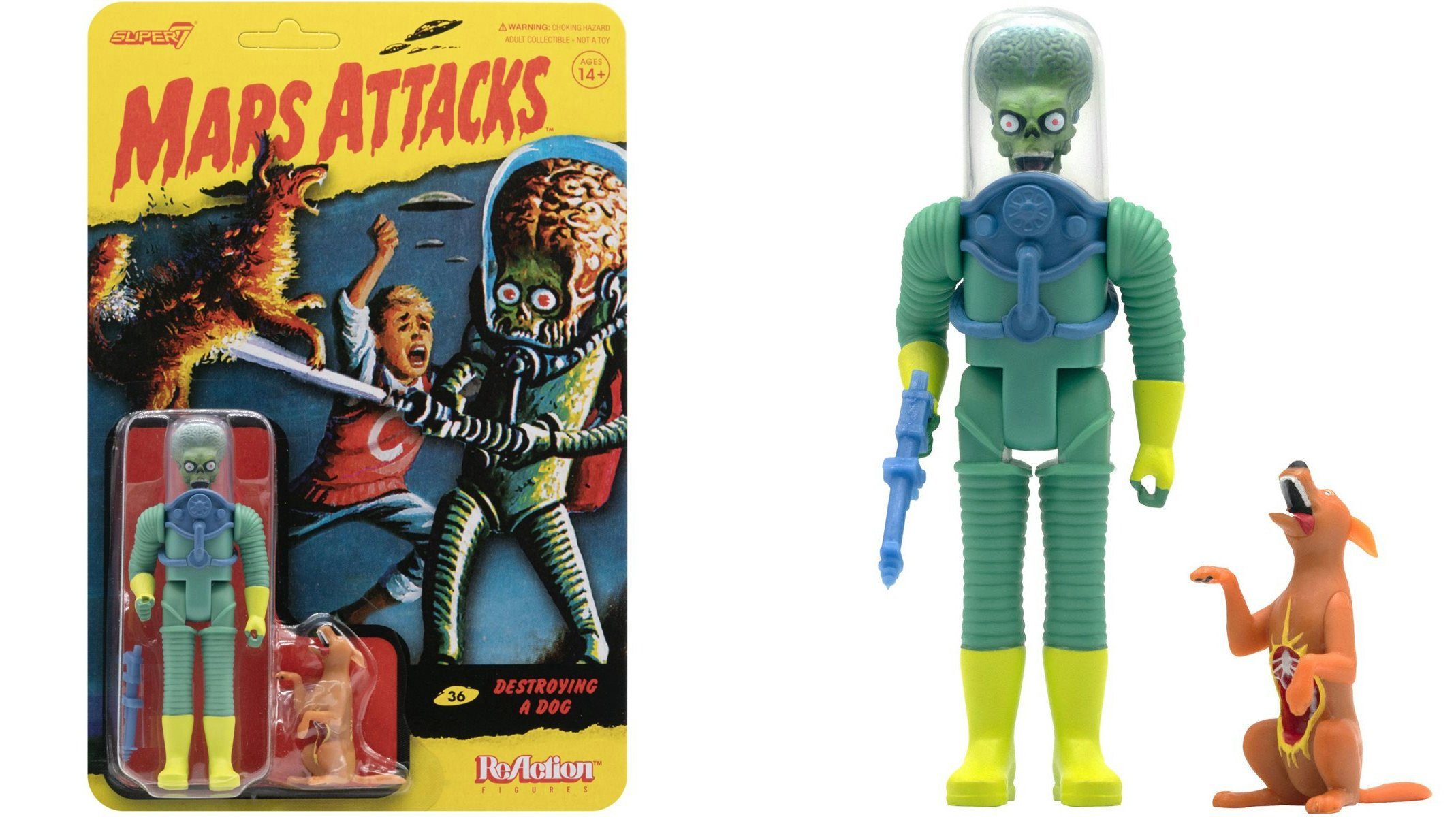 Super7 Actionfigur MARS ATTACKS DESTROYING A DOG REACTION ACTIONFIGUR
