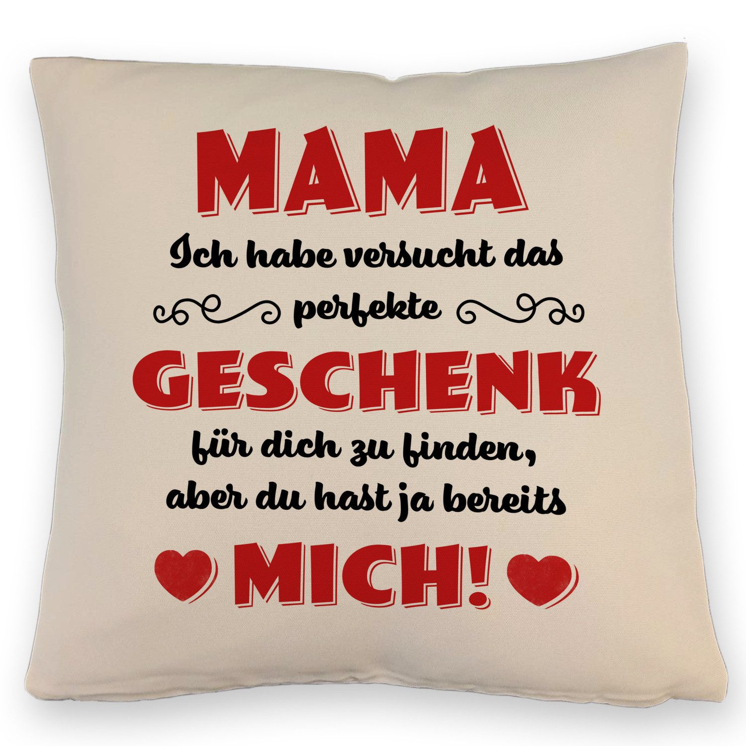speecheese Dekokissen Kissen mit Leinenoptik Spruch Mama ich habe versucht das beste zu ...