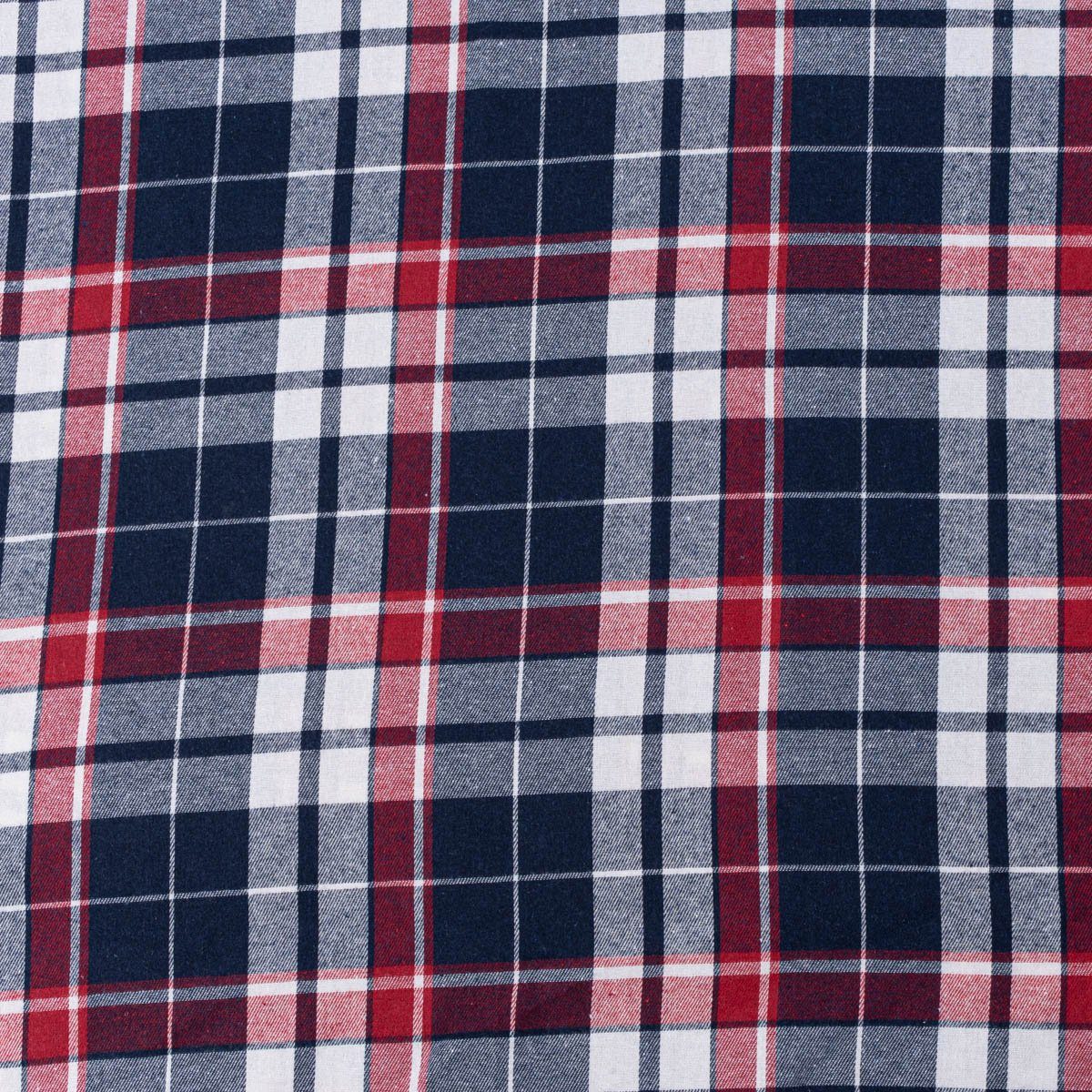 SchÖner Leben Stoff Flanellstoff Bekleidungsstoff Karos Dunkelblau Rot