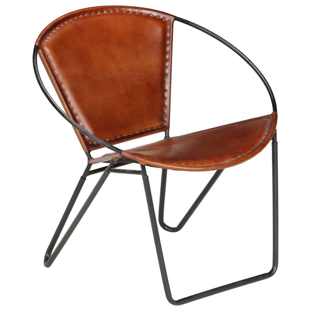 vidaXL Sessel Butterfly-Sessel Braun Echtleder