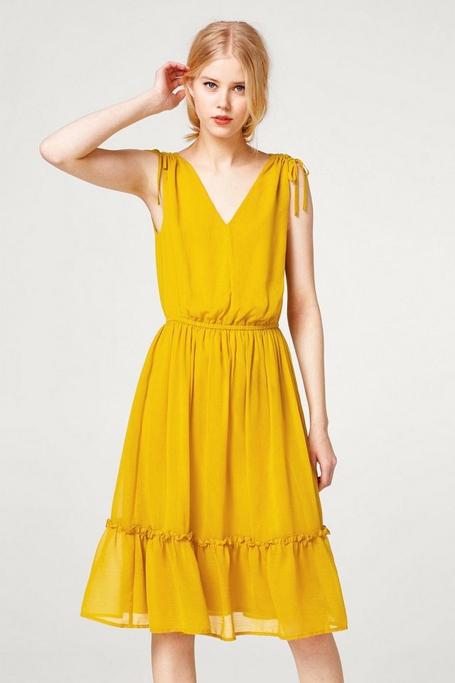 Edc By Esprit Midi Kleid Aus Zartem Crinkle Chiffon Online Kaufen Otto