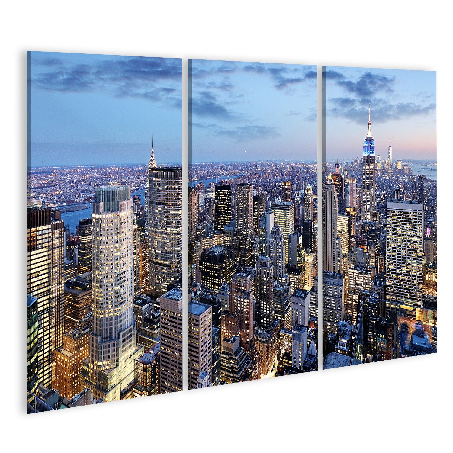 islandburner Leinwandbild »Bild auf Leinwand New York City In Der Nacht Manhattan Usa Wandbild L«