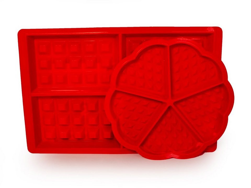 Intirilife Waffelplatten Silikon 2er Waffelformen Set Backformen In
