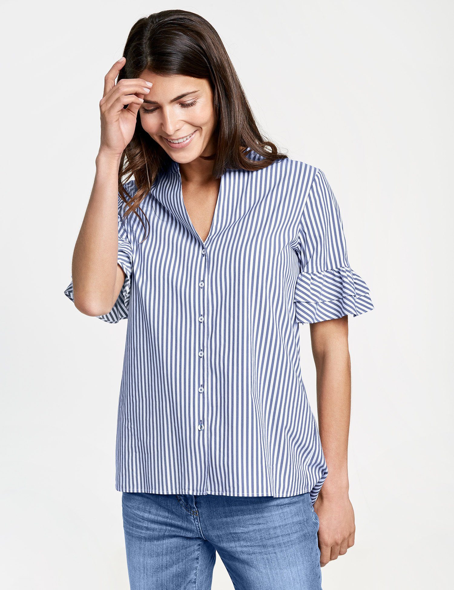 Gerry Weber Bluse 12 Arm Kurzarmbluse Mit Rüschenärmel Online Kaufen
