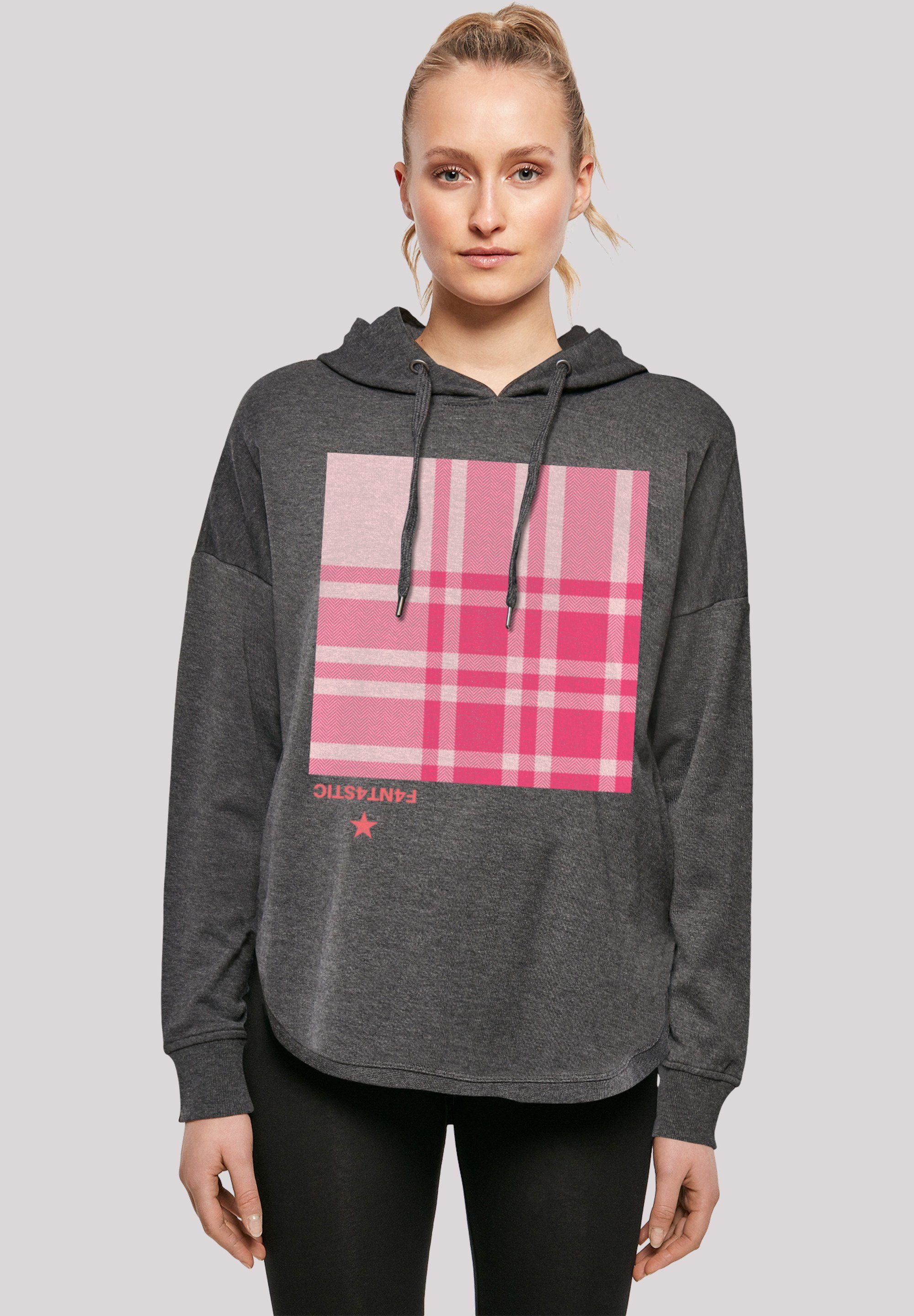 F4NT4STIC Kapuzenpullover Karo Pink Print, Fällt weit aus, bitte eine ...