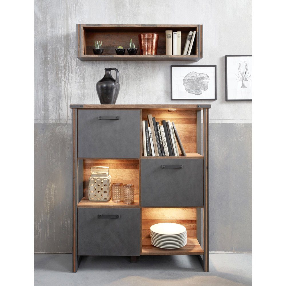 Lomadox Bücherregal Provo 19 Regale Mit Beleuchtung Industrial