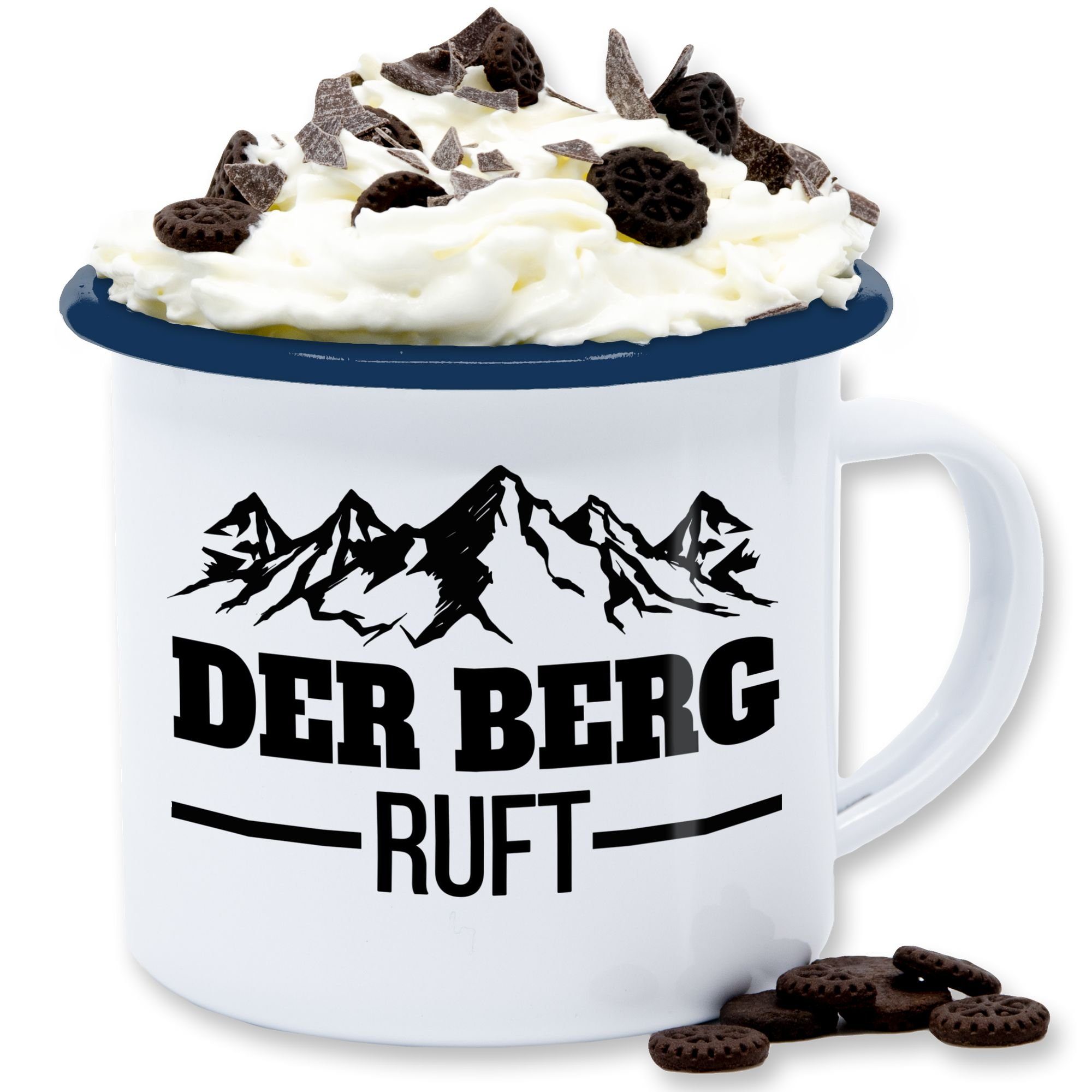 Shirtracer Tasse Der Berg Ruft Schwarz Kaffeetasse Mit Spruch