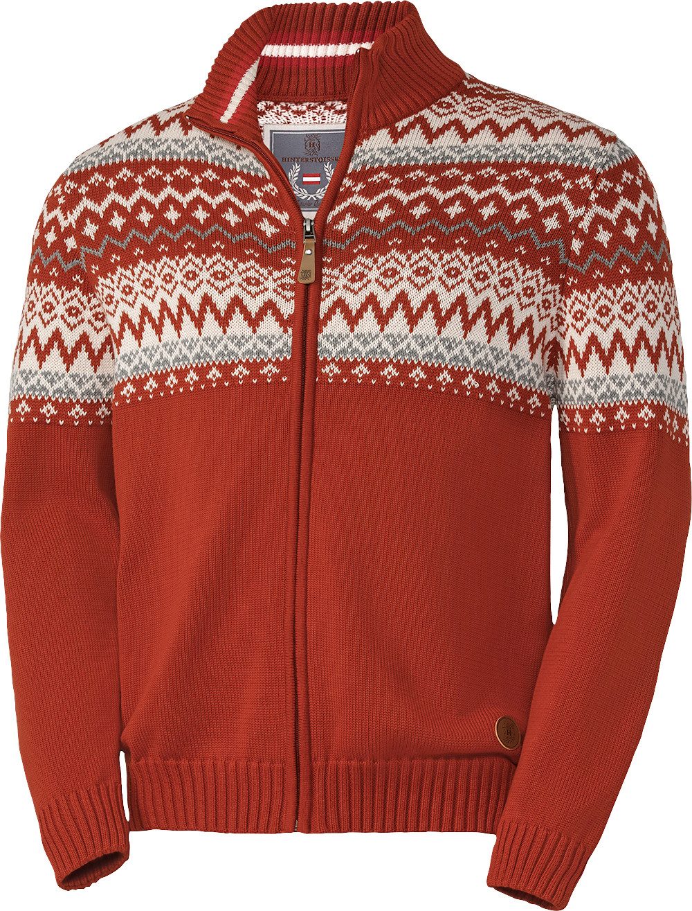 Hinterstoisser Strickjacke Mit charakteristischem Norweger-Muster