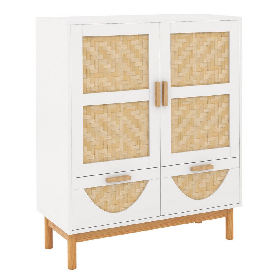 Costway Kommode Sideboard Mit 2 Türigem Schrank And 2 Schubladenn 80cm