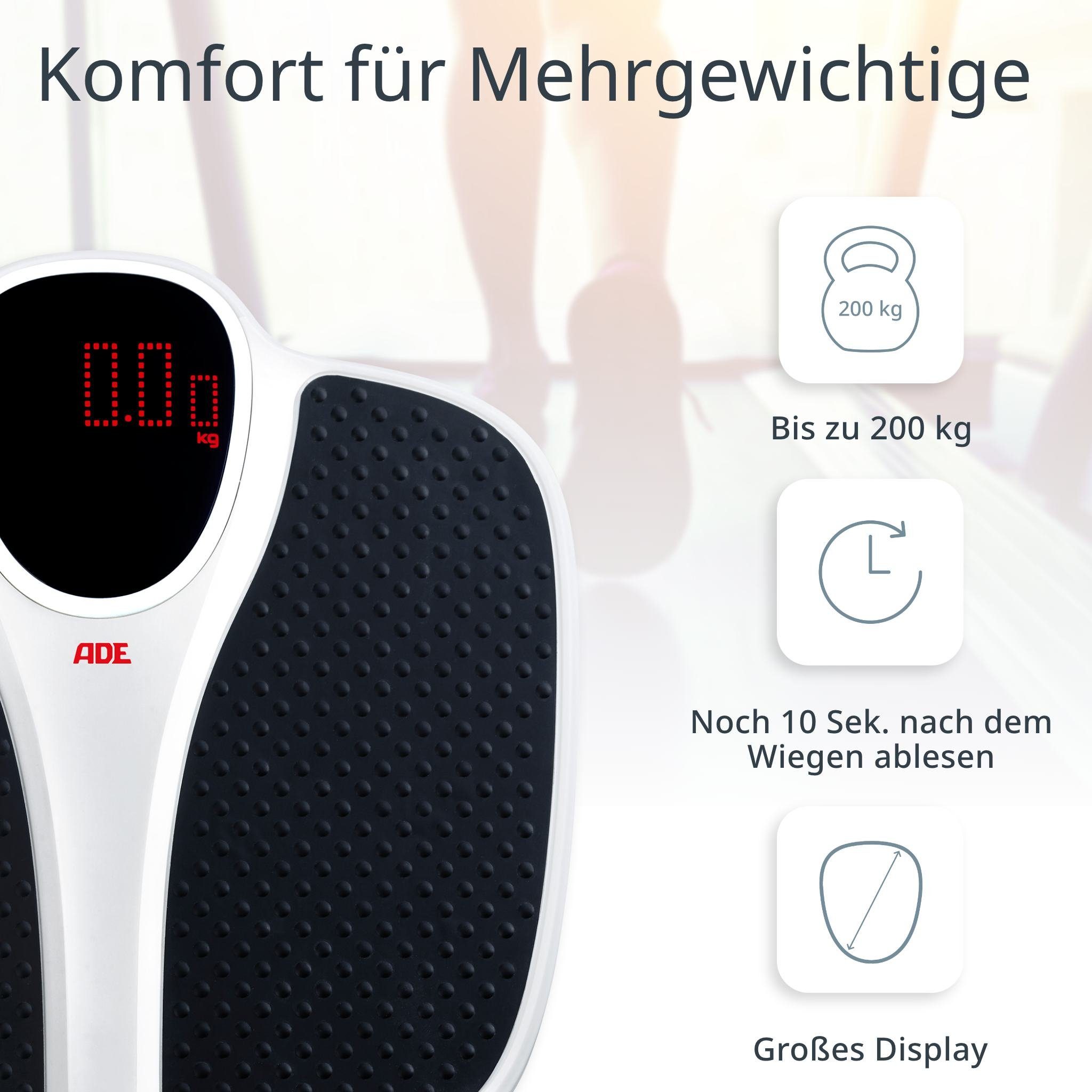 ADE Personenwaage Digitale Waage mit extra großer Trittfläche ...