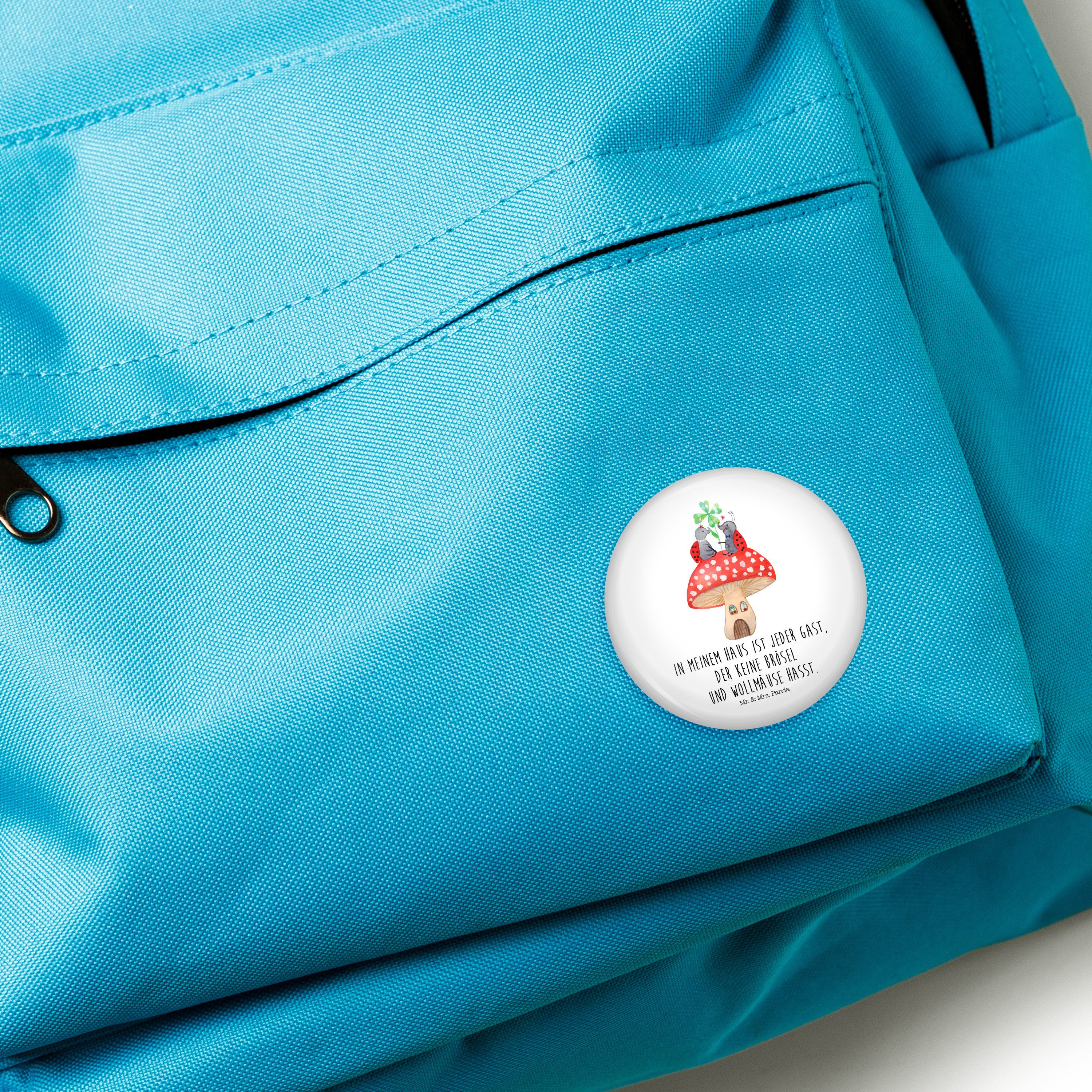 Mr. & Mrs. Panda Anstecknadel Marienkäfer Fliegenpilz, 50mm Button ...