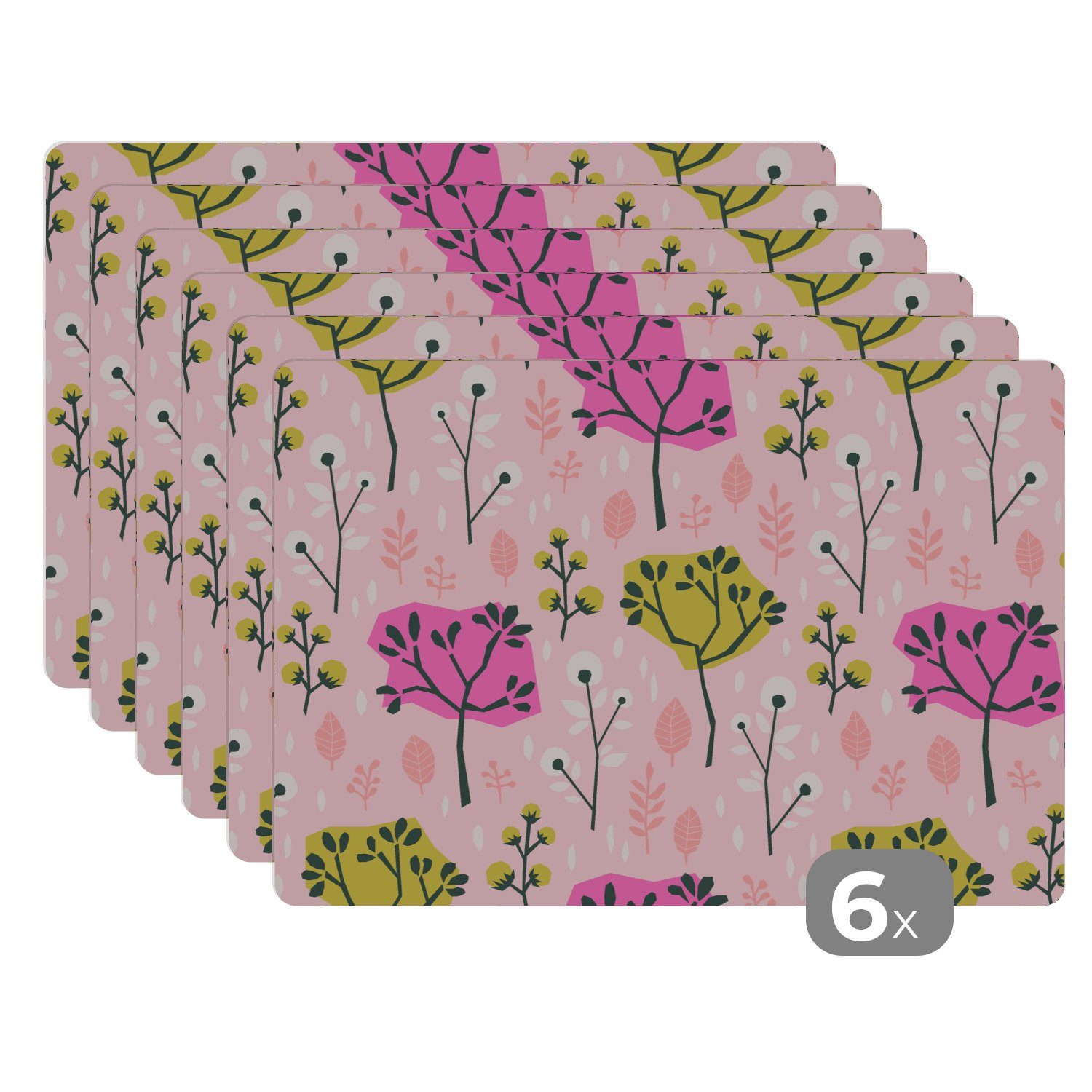 Platzset Rosa Bäume Blätter Design Muchowow 6 St Platzset