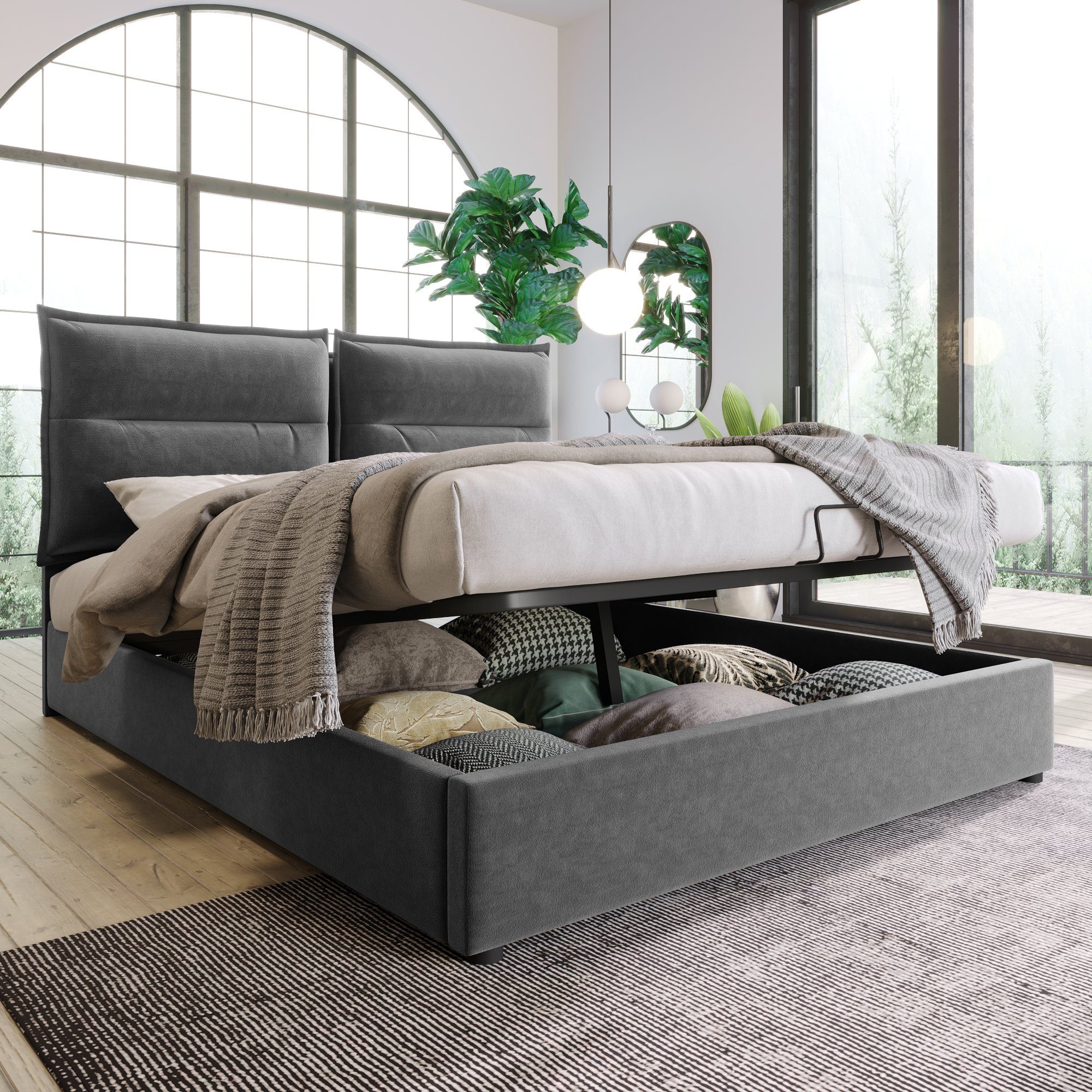 Blingbin Stauraumbett Polsterbett Doppelbett Einzelbett 1 Tlg 140×