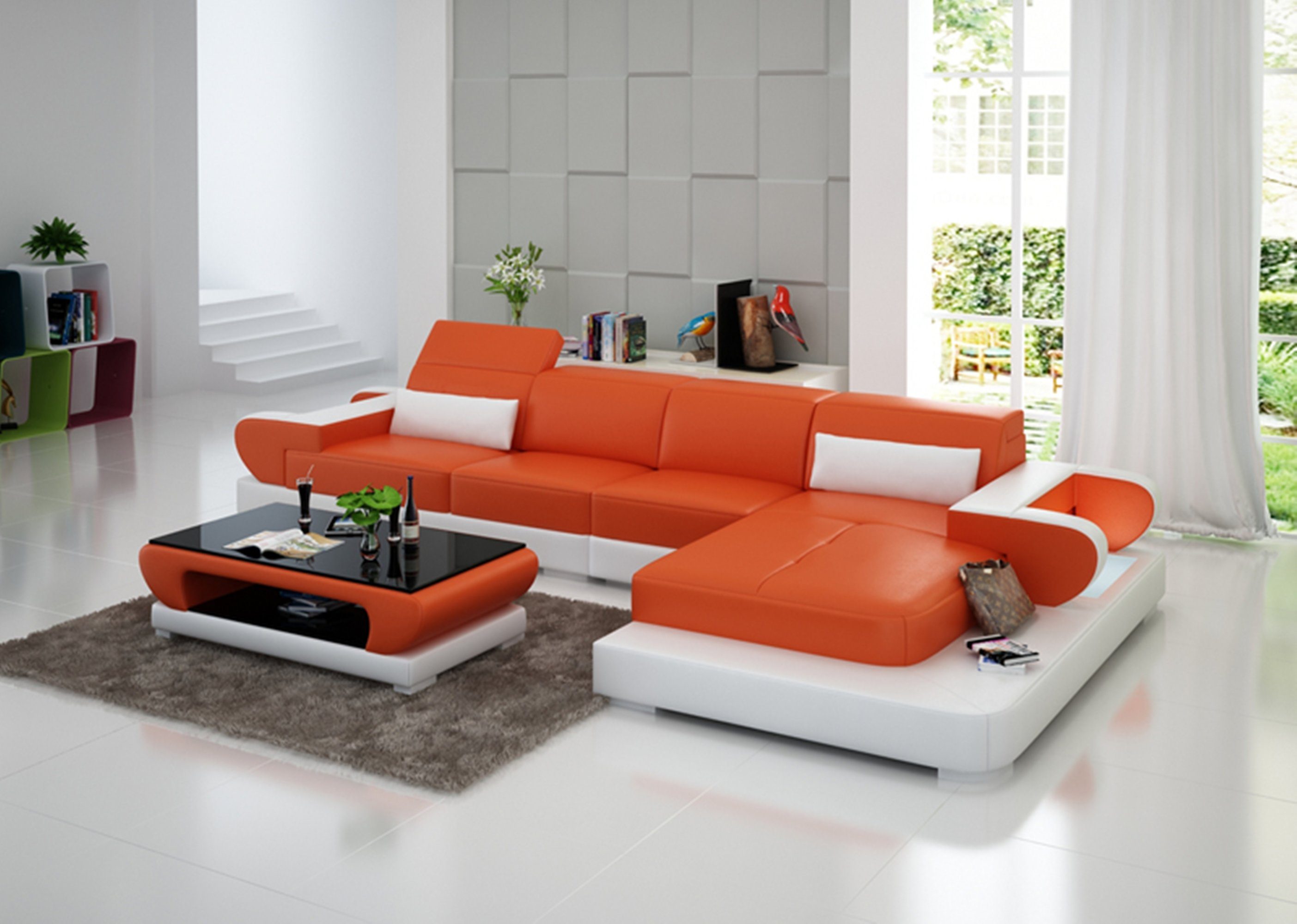 Jvmoebel Ecksofa Ledersofa Mit Usb Wohnlandschaft Ecksofa Eck Garnitur