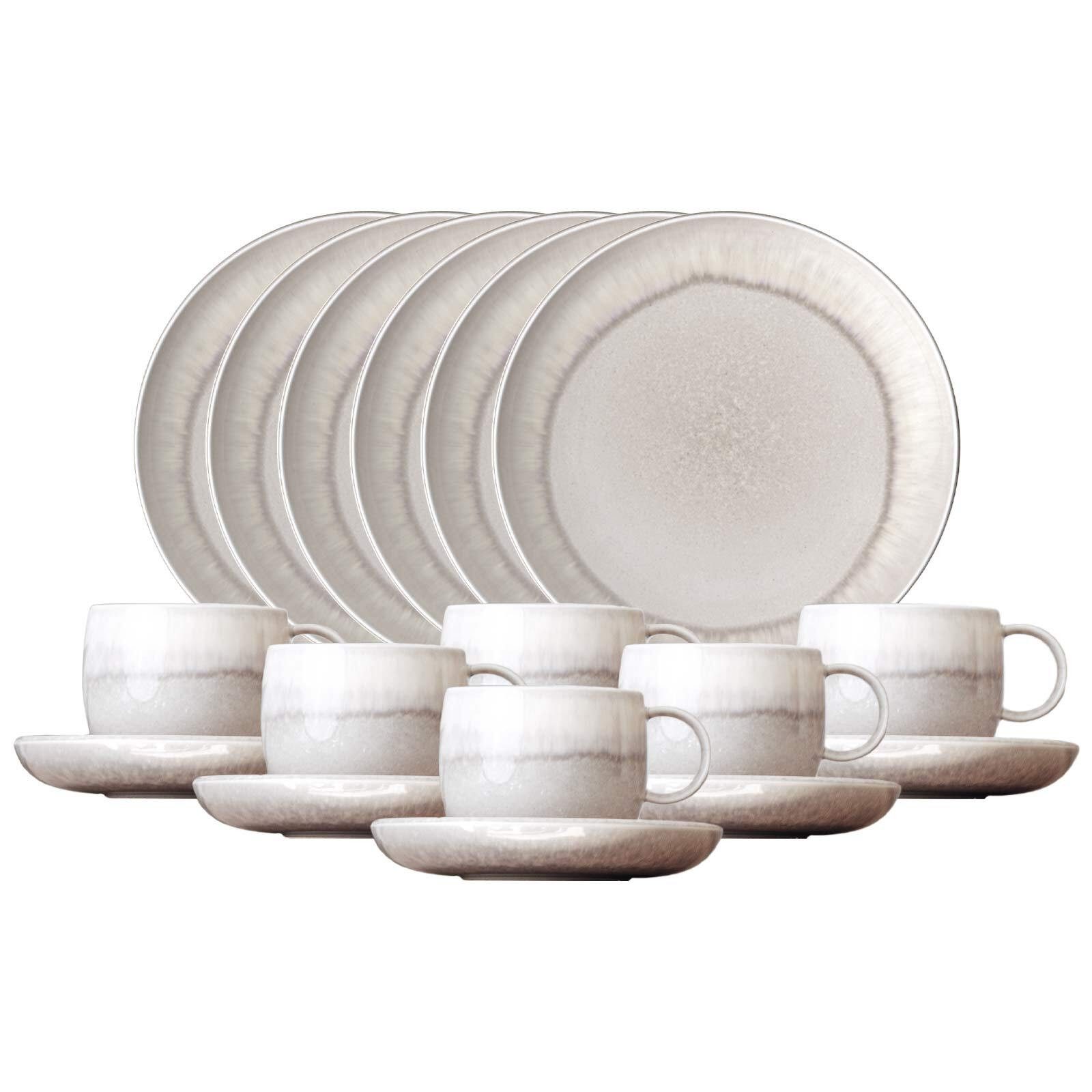 like. by Villeroy & Boch Kombiservice Perlemor Sand Kaffeeservice 18er Set (18-tlg), Porzellan