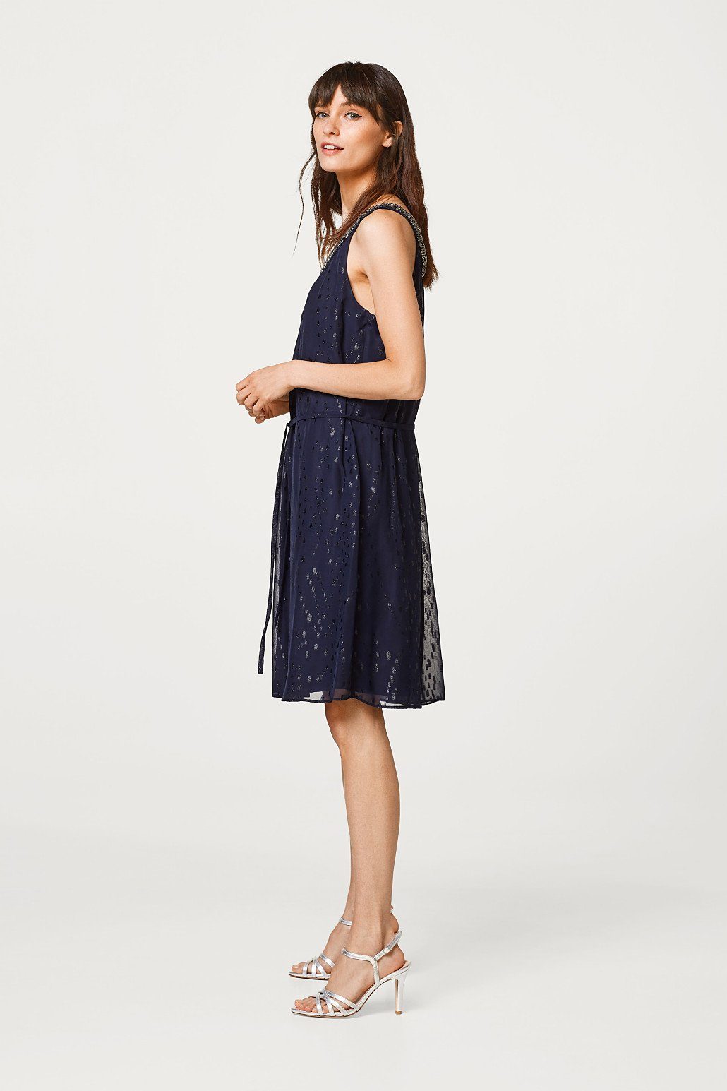 Esprit Collection Chiffon Kleid Mit Glanz Und Glitzer Effekten Online