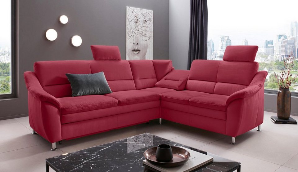 Places Of Style Ecksofa Cardoso L Form Federkern Wahlweise Mit Bett