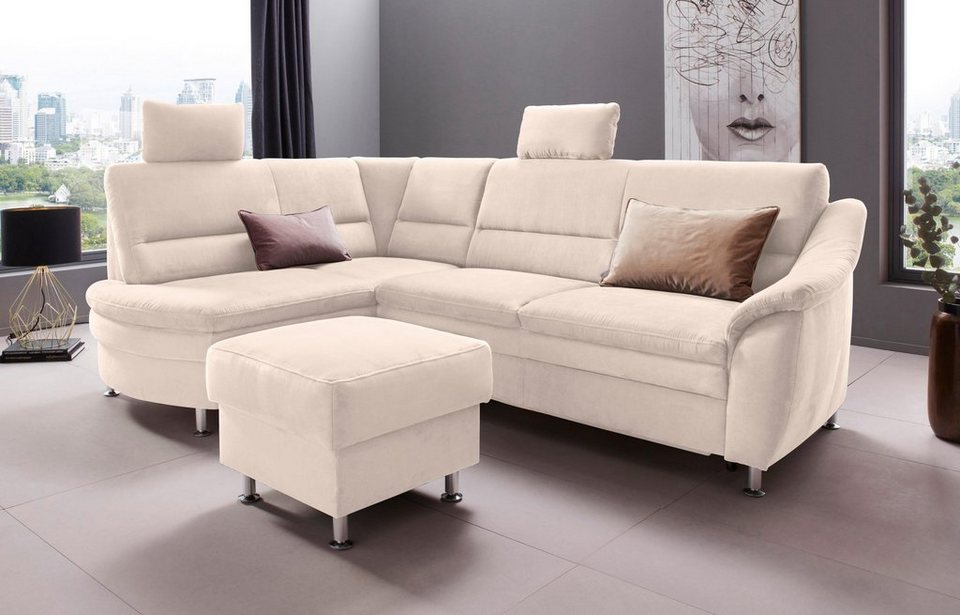 Places Of Style Ecksofa Cardoso L Form Federkern Wahlweise Mit Bett
