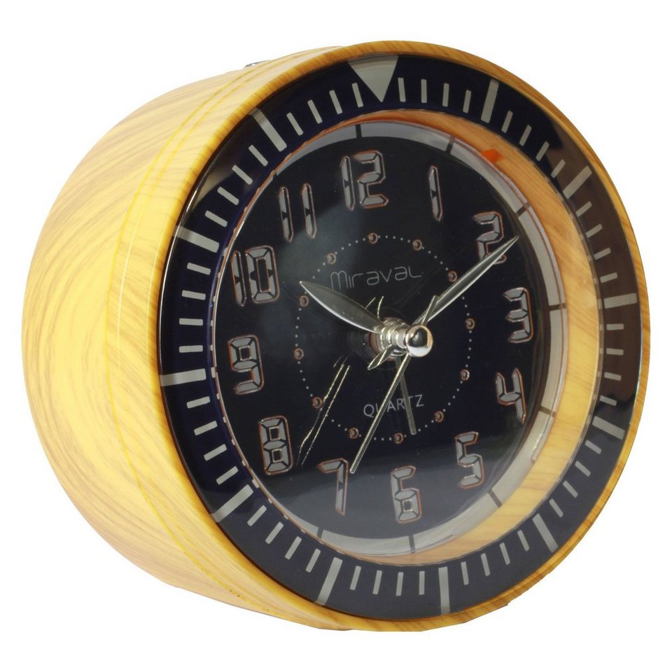 Miraval Quarzwecker Miraval Wecker Holzoptik Lautlos Wecker Analog Blau