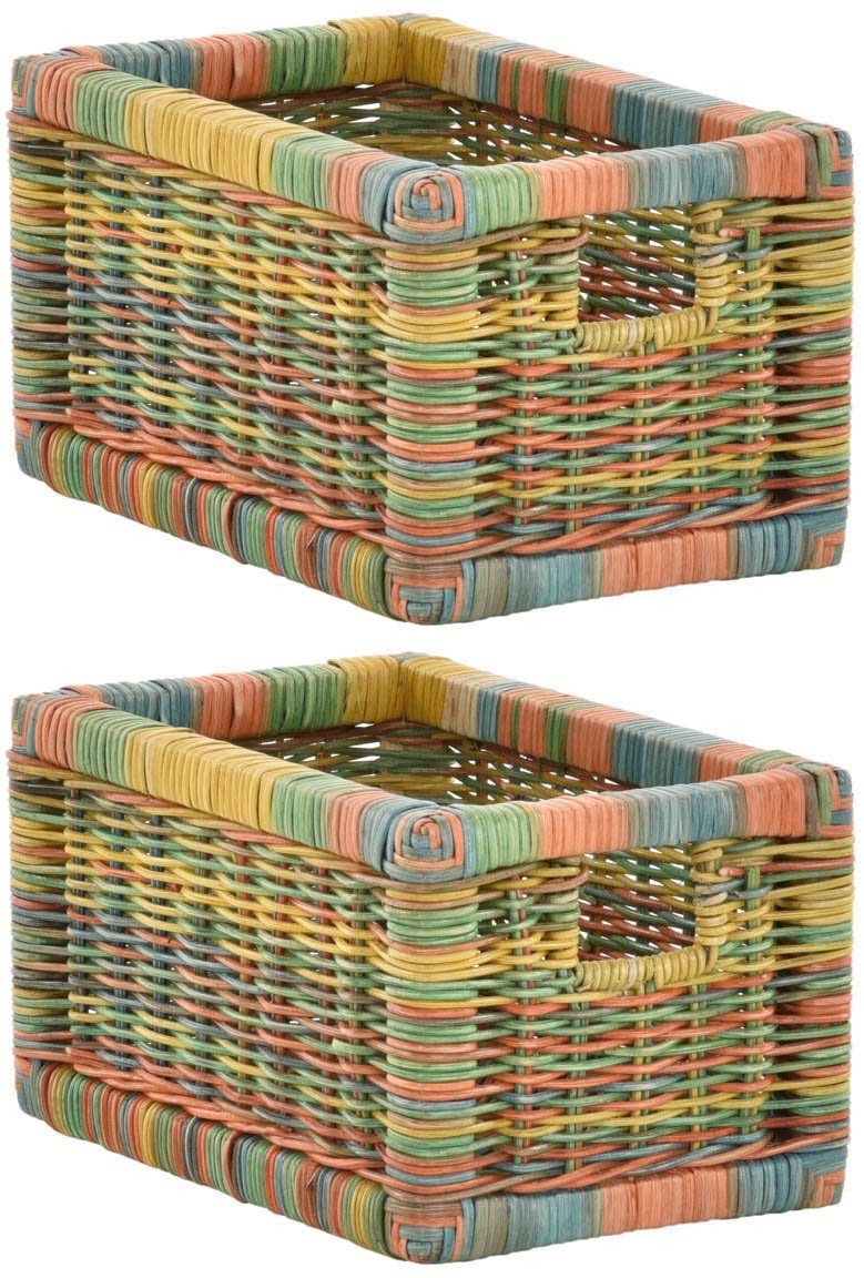 Krines Home Regalkorb Set/2 Regalkorb Aufbewahrungskorb geflochten ...