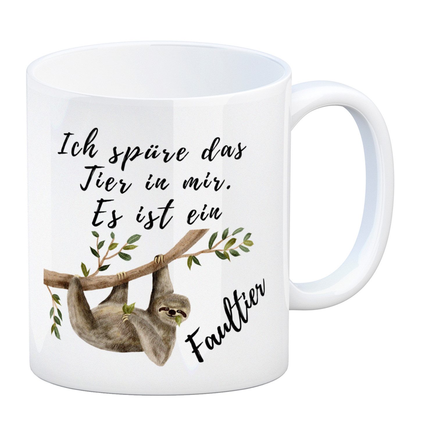 Speecheese Tasse Faultier Kaffeebecher Mit Spruch Ich Spüre Das Tier In Mir