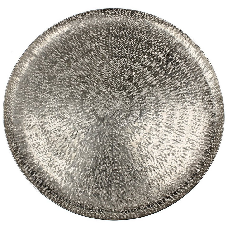 Macosa Home Dekotablett Dekotablett Silber Metall Gehämmert 30 Cm