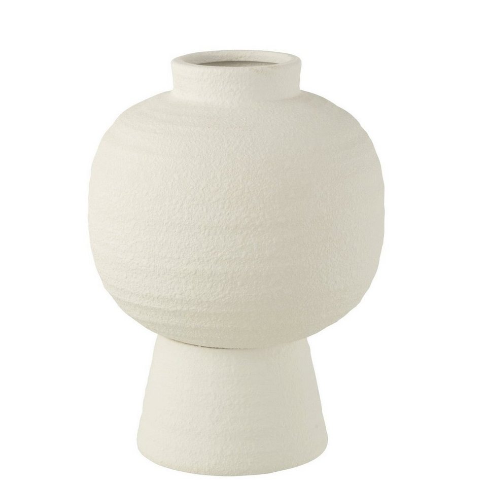 Gilde Dekoobjekt 2er Set Vase Laterne Aus Ton In Weiß Kleinformat