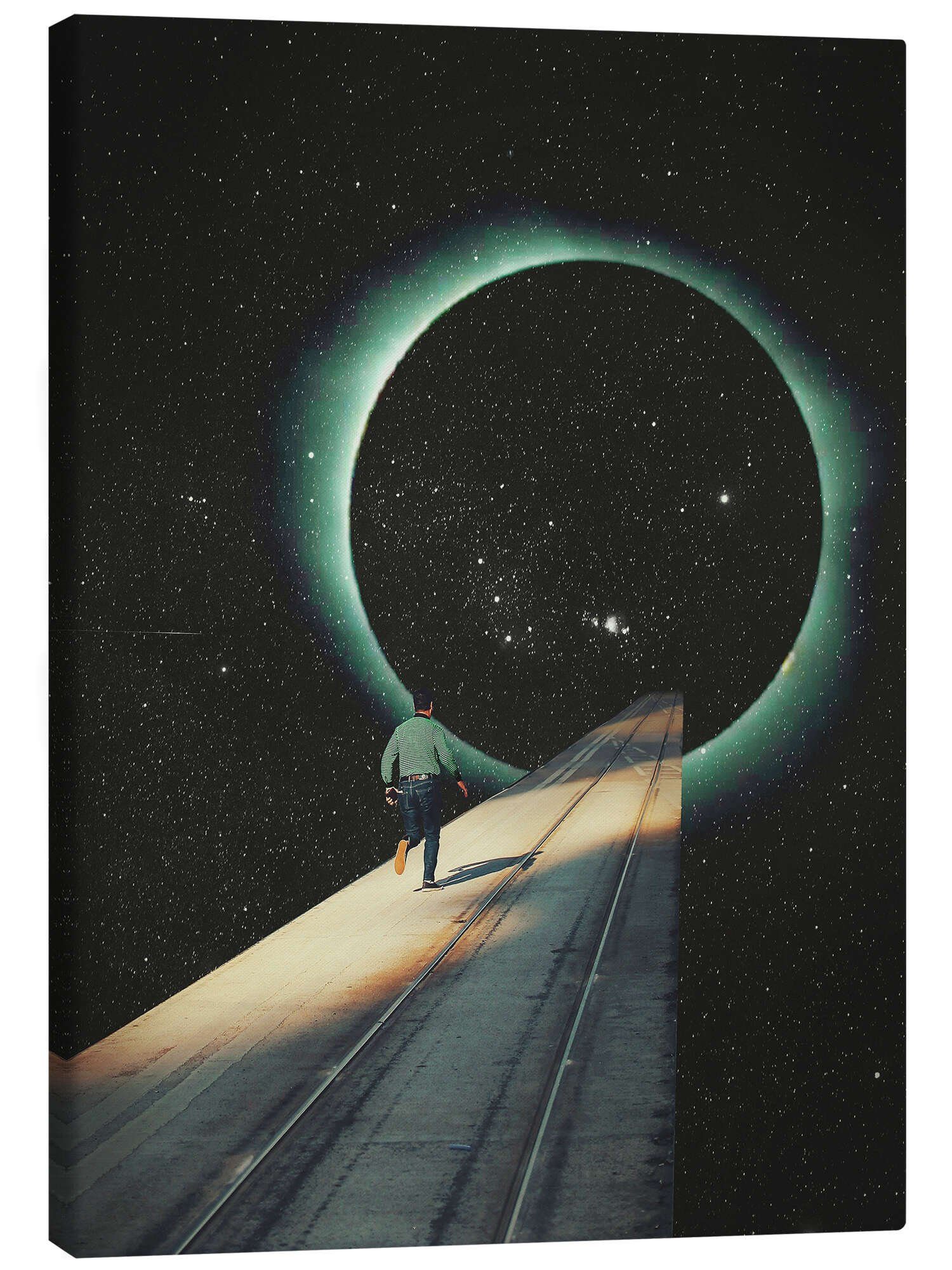 Posterlounge Leinwandbild Frank Moth Flucht In Die Leere Illustration