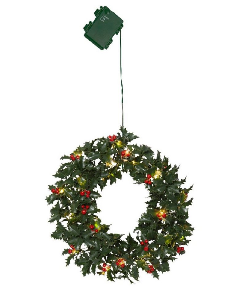 Star Trading Dekokranz Led Kranz Holly 30cm 20 Bs Warmweiß Außen