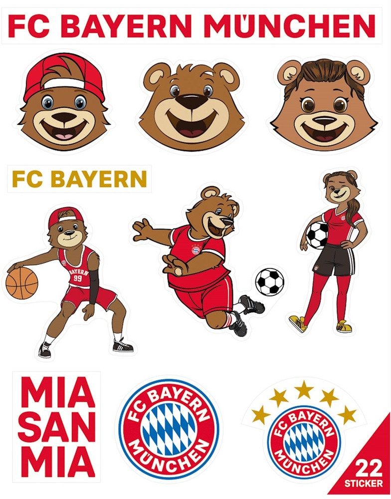 FC Bayern München Aufkleber Sticker 2er-Set Maskottchen