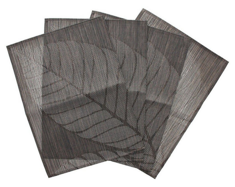 Home Trends24de Platzset Platzmatte Platzsets Grau Modern 4er