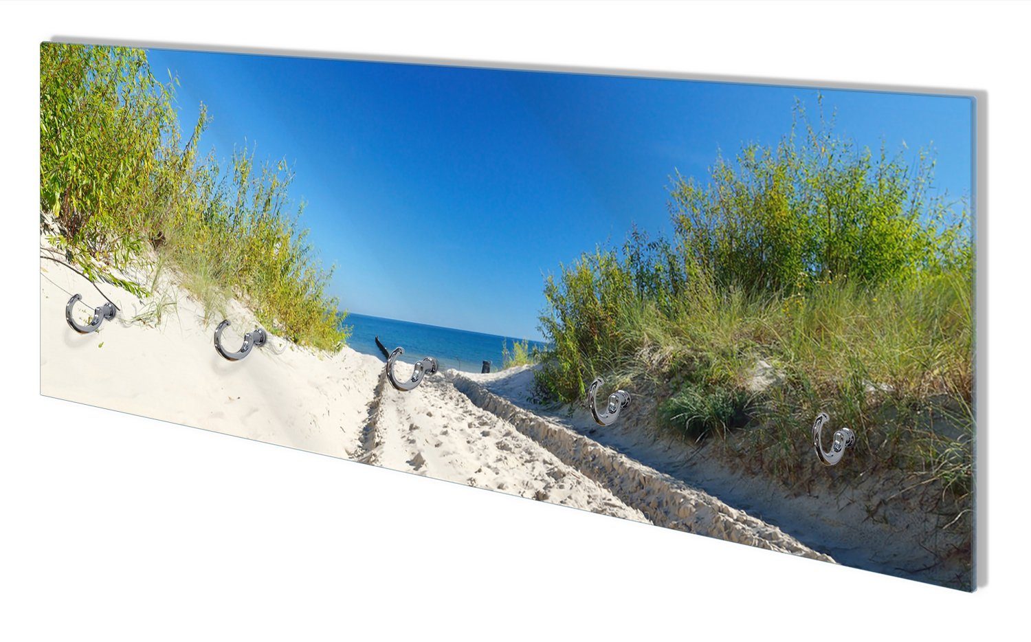 Wallario Wandgarderobe Auf Dem Sandweg Zum Strand Blauer Himmel über